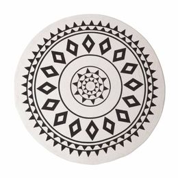 Homescapes TEPPICH Lia geflochten mit Mandala-Muster rund 150 cm
