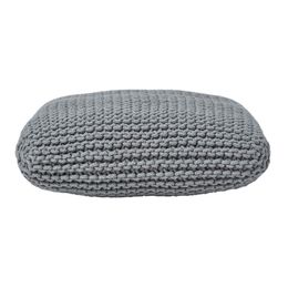 Homescapes STRICK-POUF grau, Bodenkissen 70/70/20 cm