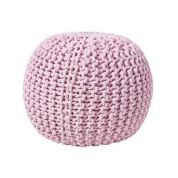 Homescapes STRICK-POUF rosa, 40/40/35 cm