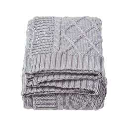 Homescapes STRICKDECKE 150/200 cm, Baumwolle mit Rautenmuster