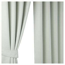 Homescapes VERDUNKELUNGSVORH&Auml;NGE Fischgr&auml;t mit Thermo-Funktion, &Ouml;sen 167/137 cm
