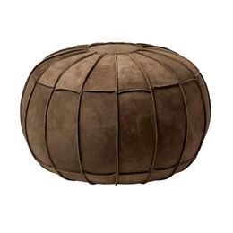 Homescapes SITZPOUF rund aus Leder, 50/50/40 cm