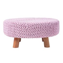 Homescapes STRICK-HOCKER rosa, rund 62/62/30 cm