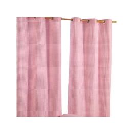 Homescapes &Ouml;SENVORHANG Vichy-Karo blickdicht 2er-Set, 137/182 cm