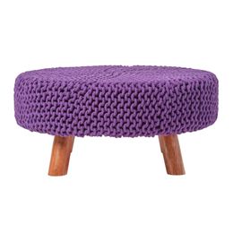 Homescapes STRICK-HOCKER lila, rund 62/62/30 cm