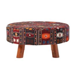 Homescapes SITZHOCKER rund mit Kelim-Muster, 62/62/30 cm