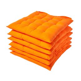 Homescapes STUHLKISSEN 6er-Set orange 40/40/6,5 cm