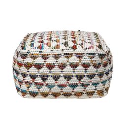 Homescapes SITZPOUF creme-bunt gemustert 60/60/30 cm