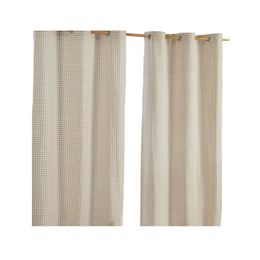 Homescapes &Ouml;SENVORHANG Vichy-Karo blickdicht 2er-Set, 137/182 cm