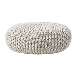 Homescapes STRICK-POUF natur, Bodenkissen rund 70/70/23 cm