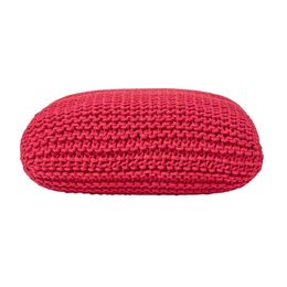Homescapes STRICK-POUF rot, Bodenkissen 70/70/20 cm