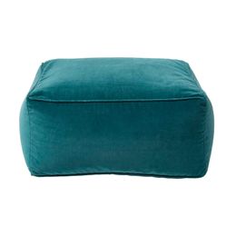 Homescapes SITZPOUF petrolgr&uuml;n mit Samt-Bezug, 60/60/27 cm