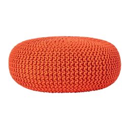 Homescapes STRICK-POUF orange, Bodenkissen rund 70/70/23 cm