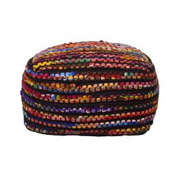 Homescapes SITZPOUF Folk mit bunten Streifen, 60/60/30 cm