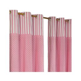 Homescapes &Ouml;SENVORHANG Polka Dots blickdicht 2er-Set, 137/228 cm
