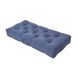 Homescapes SITZAUFLAGE f&uuml;r Zweisitzer-Sofa 100 x 48 cm &ndash; dickes Sitzkissen dunkelblau