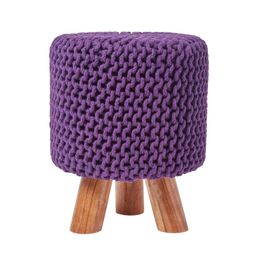 Homescapes STRICK-HOCKER weinrot, Dreibein 32/32/42 cm
