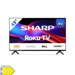 Sharp 43GD2225E &ndash; 43 Zoll Fernseher (108 cm) Full HD Roku TV&ndash; HDR10, Dreifach-Tuner DVB-T2/C/S2, 3x HDMI, USB, WLAN