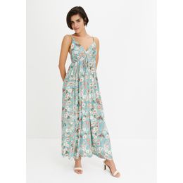 bonprix Maxikleid aus flie&szlig;endem Viskose-Mix, blau, Gr.48/50 (XL), sommerliches Maxikleid mit modischem Print