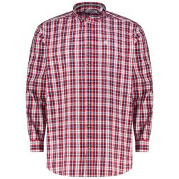 Herren Gro&szlig;e Gr&ouml;&szlig;en | Pfundskerl Trachtenhemd mit Krempel&auml;rmeln Farbe blau/rot Gr&ouml;&szlig;e: 3XL