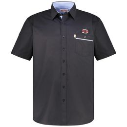Herren Gro&szlig;e Gr&ouml;&szlig;en | Kamro Freizeithemd aus Baumwolle Farbe schwarz Gr&ouml;&szlig;e: 4XL