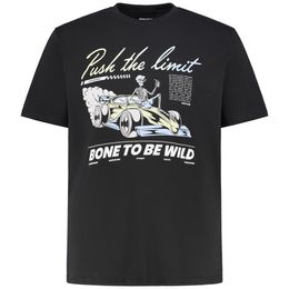 Jack & Jones Herren Gro&szlig;e Gr&ouml;&szlig;en | Jack&Jones T-Shirt mit Motiv-Print Farbe schwarz Gr&ouml;&szlig;e: 6XL