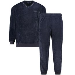 Herren Gro&szlig;e Gr&ouml;&szlig;en | ADAMO Schlafanzug aus Frottee Farbe dunkelblau Gr&ouml;&szlig;e: 3XL