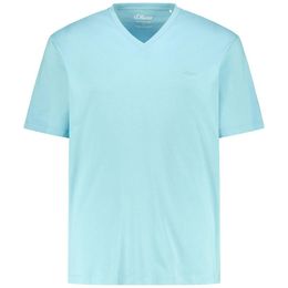 Herren Gro&szlig;e Gr&ouml;&szlig;en | s.Oliver Basic-T-Shirt mit V-Ausschnitt Farbe t&uuml;rkis Gr&ouml;&szlig;e: 5XL