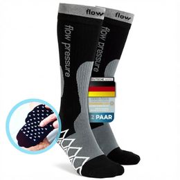ZOVAR Flow Pressure Langschaft-Socken - 2 Paar Grau - Gr. 39 - 42