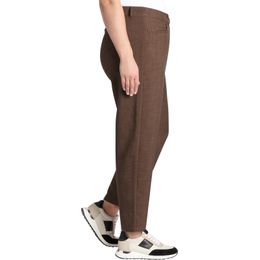 sheego Damen Chinohose in leicht strukturierter Optik, schoko-meliert, Gr&ouml;&szlig;e 56