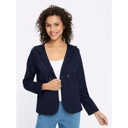 Heine Witt Damen Blazer mit Kapuze, marine, Gr&ouml;&szlig;e 50