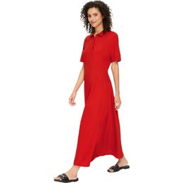 Heine Witt Damen Polokleid mit Druckkn&ouml;pfen, rot, Gr&ouml;&szlig;e 38
