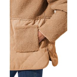 WITT Damen 2-in-1-Jacke aus Teddyfleece und Cord, camel, Gr&ouml;&szlig;e 42