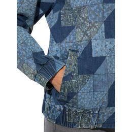 WITT Damen Jeansjacke in Patchwork-Optik, jeansblau-gemustert, Gr&ouml;&szlig;e 48