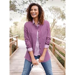 WITT Damen Langarmbluse in Cord-Qualit&auml;t, violett, Gr&ouml;&szlig;e 38
