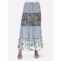 Heine Witt Damen Schlupfrock in gewebter Qualit&auml;t, marine-wei&szlig;-bedruckt, Gr&ouml;&szlig;e 50