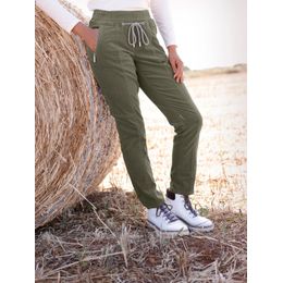 WITT Damen Cordhose zum Reinschl&uuml;pfen, khaki, Gr&ouml;&szlig;e 20