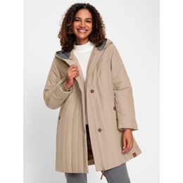 WITT Damen Jacke im Steppmuster-Mix, w&auml;rmend, beige-steingrau, Gr&ouml;&szlig;e 48