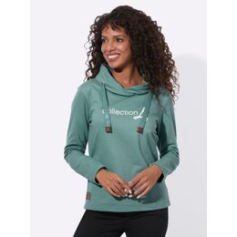 WITT Damen Sweatshirt mit Schriftzug im Vorderteil, jade, Gr&ouml;&szlig;e 40