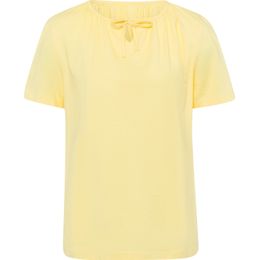 WITT Damen T-Shirt mit Raffungen, zitrone, Gr&ouml;&szlig;e 48