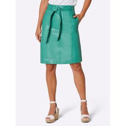 CREATION L PREMIUM Wit Damen Lederrock mit verdecktem Gehschlitz, smaragd, Gr&ouml;&szlig;e 38