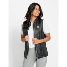 WITT Damen Weste mit Eins&auml;tzen in Smok-Optik, schwarz, Gr&ouml;&szlig;e 36