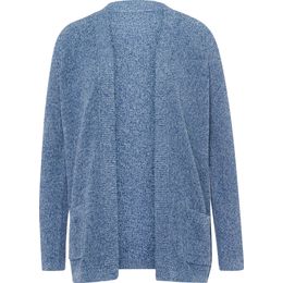 WITT Damen Strickjacke mit aufgesetzten Taschen, mittelblau-meliert, Gr&ouml;&szlig;e 44