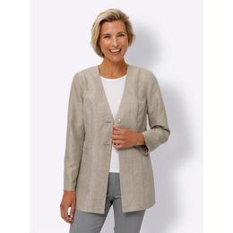 WITT Damen Longblazer in Leinen-Optik, sesam-meliert, Gr&ouml;&szlig;e 54