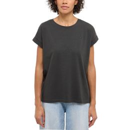 Kurzarmshirt Mustang "Damen Style Lesley", Damen, Gr. S, schwarz, Jersey, 95% Baumwolle, 5% Elasthan, Rundhals, Shirts