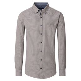 Langarmhemd Casamoda "Casamoda Freizeithemd Print", Herren, Gr. L, Normalgr&ouml;&szlig;en, blau (dunkelblau), 100% Baumwolle, bedruckt, comfort fit, Hemden