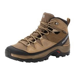 Wanderschuh Salomon "QUEST ROVE Gore-Tex", Herren, Gr. 48, beige (beige, braun), Leder, Textil, Schuhe Wanderschuh, Wasserdicht