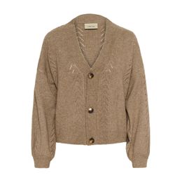Strickjacke Cream "Strickjacke CRHoliday", Damen, Gr. L-XL, braun (walnut melange), Obermaterial: 100% Polyester PES., Strickjacken Strickjacke