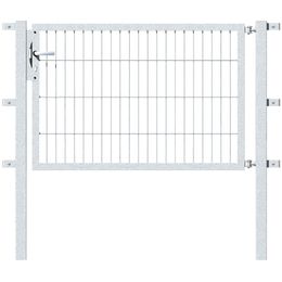 Zauneinzelt&uuml;r Alberts "Flexo", silber (silberfarben), B:125cm H:80cm, Stahl, Tore, 125 cm Breite, in versch. H&ouml;hen