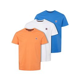 Kurzarmhemd VINSON "VINSON 3-pack T-shirt VMMassimo", Herren, Gr. S, Normalgr&ouml;&szlig;en, wei&szlig;, palace blau, tangerine, Obermaterial: 100% Baumwolle, Hemden